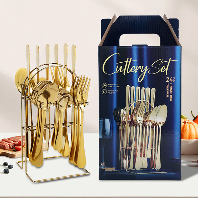 🍴Prémium rozsdamentes acél 24 darabos evőeszközkészlet – toagun